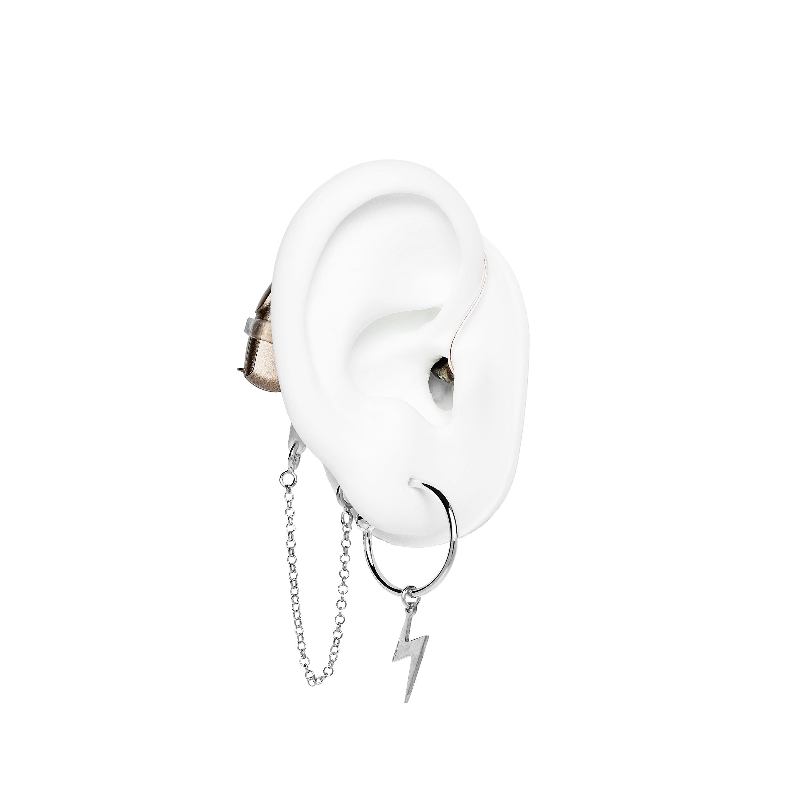 Deafmetal USA Bolt hearing aid jewelry