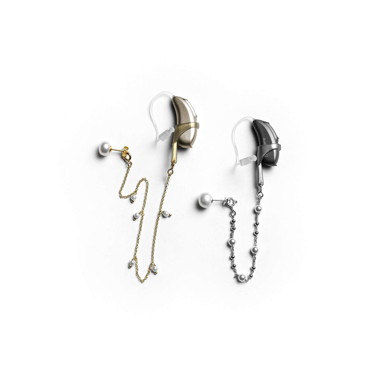 Deafmetal USA Pearl Safety Chain Jewelry for Hearing Aids